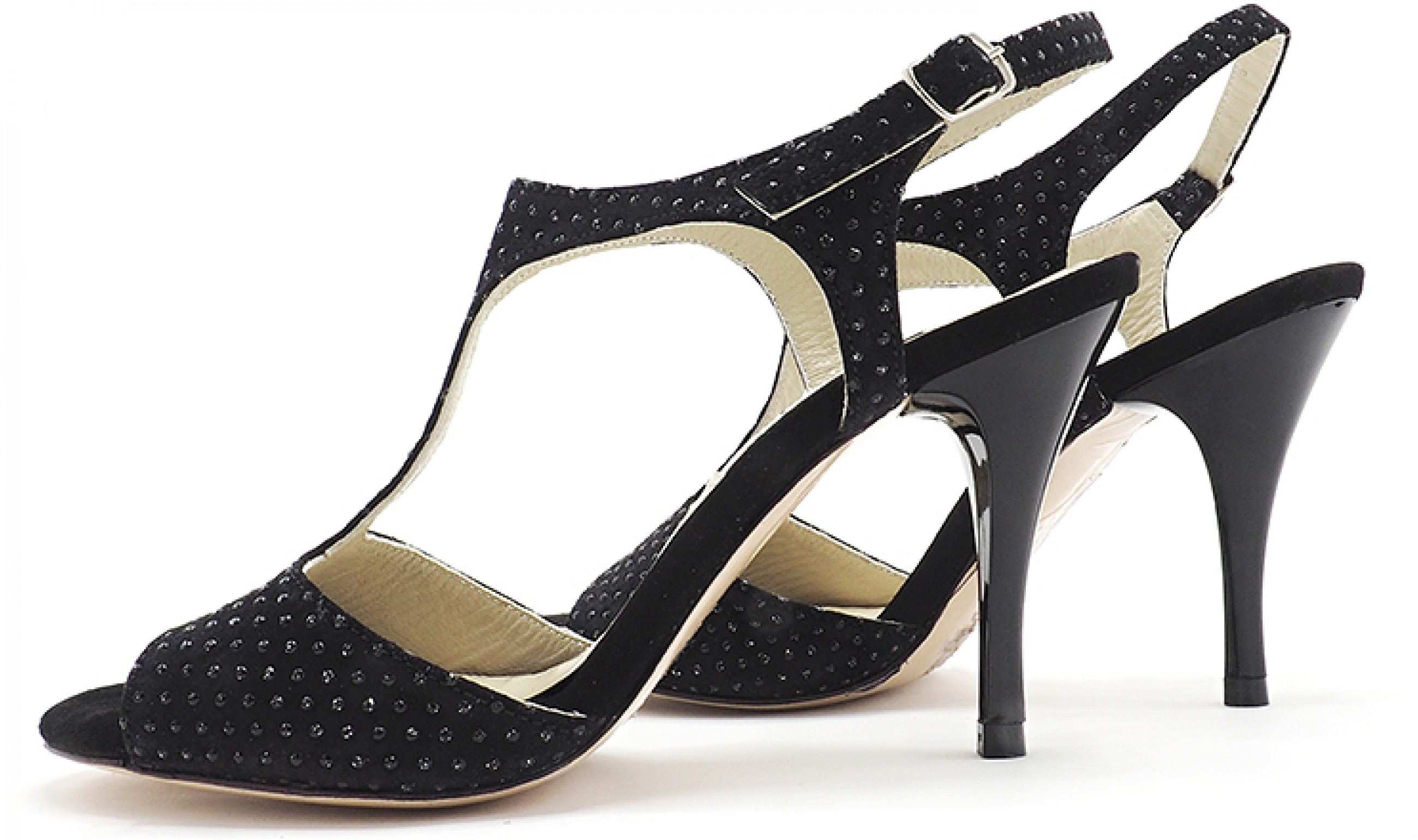 SALE - Lisadore - Gamuza Negra Y Puntos Brilliante - Lisadore - Gamuza ...