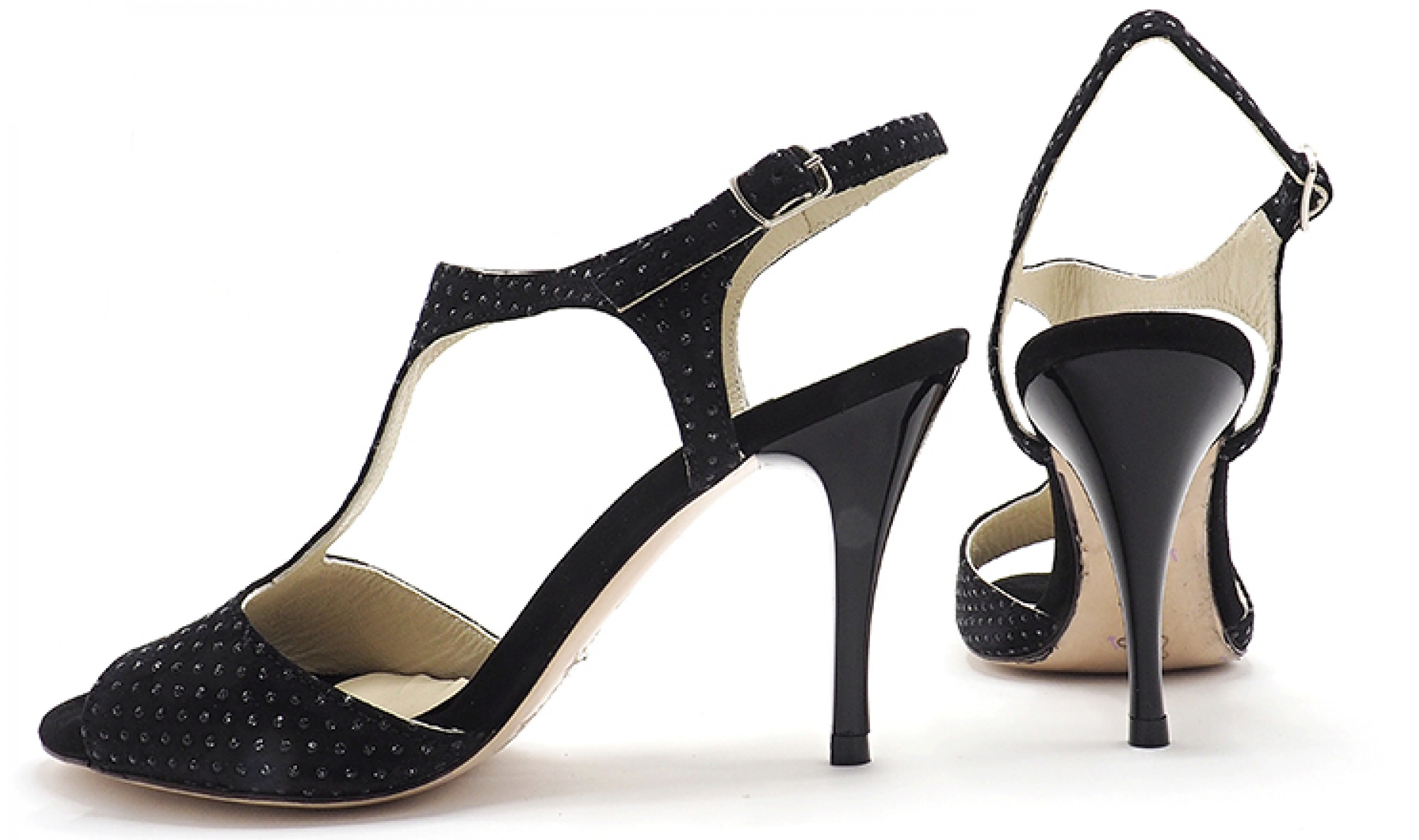 SALE - Lisadore - Gamuza Negra Y Puntos Brilliante - Lisadore - Gamuza ...